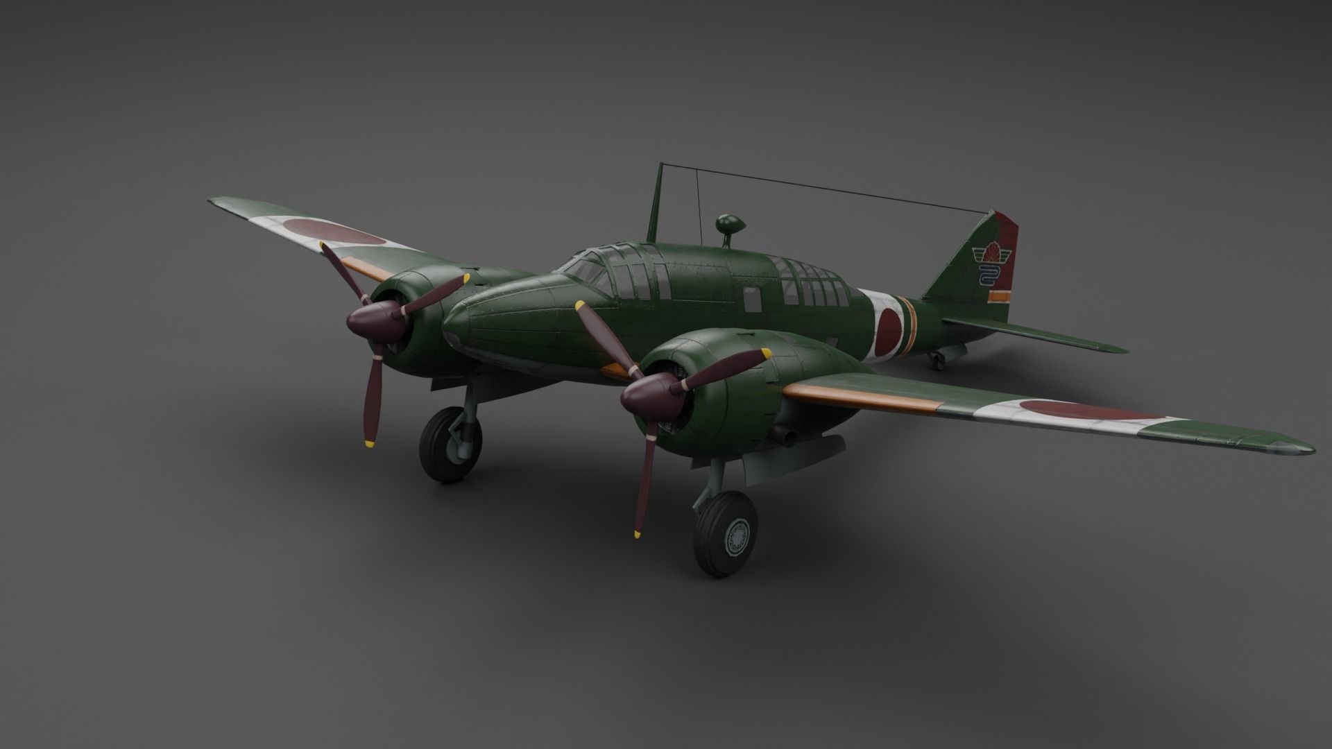 3D model Mitsubishi Ki-46 II Dinah Twin-Engine Reconnaissance Aircraft ...