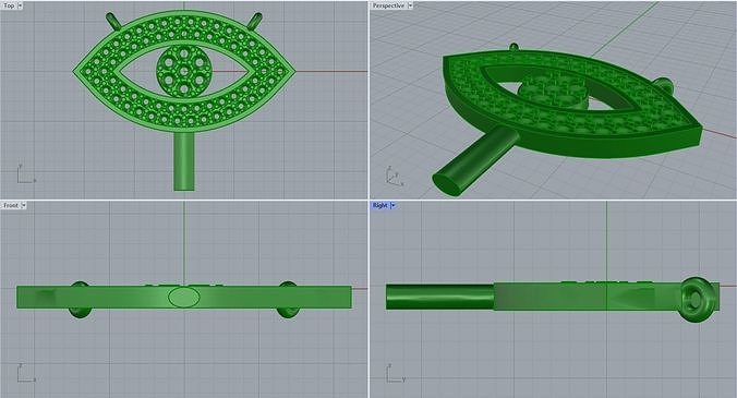 evil eye pendant 3D print model 3D model 3D printable | CGTrader