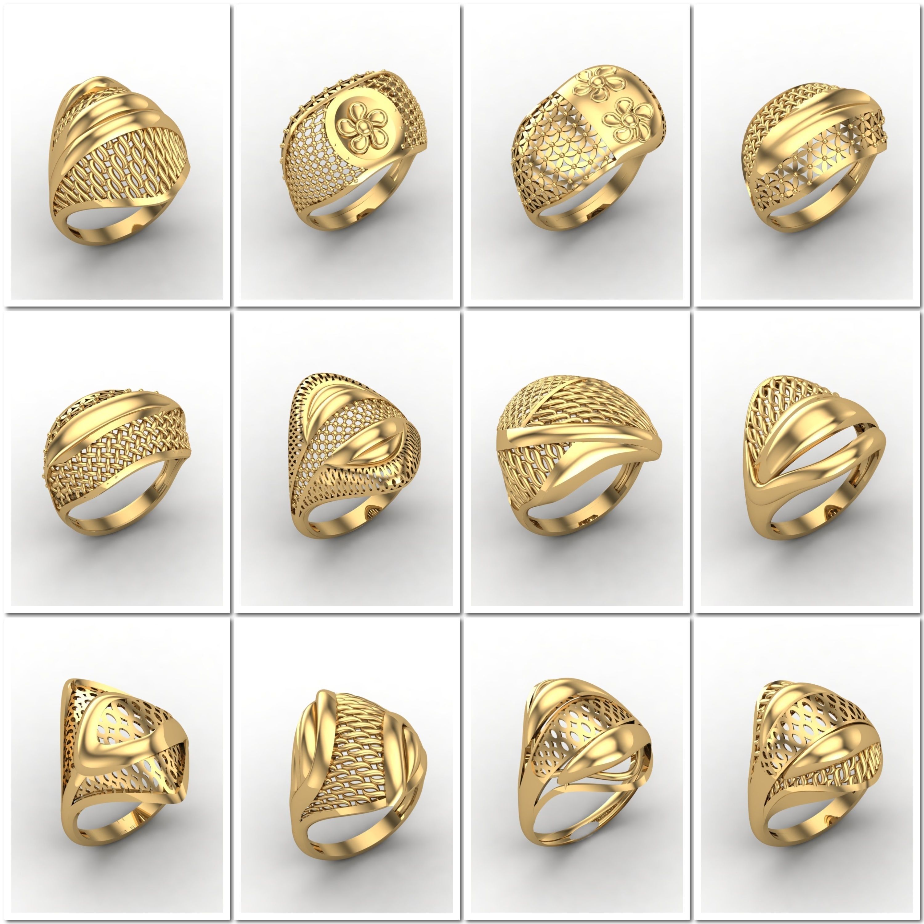 50 Model Files - Women Ring Womens Rings Plain Models 3DM STL 3D Model ...