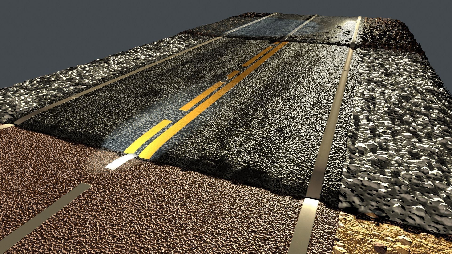 REALISTIC ROAD PBR TEXTURE - SEAMLESS Texture and sbsar File Texture ...