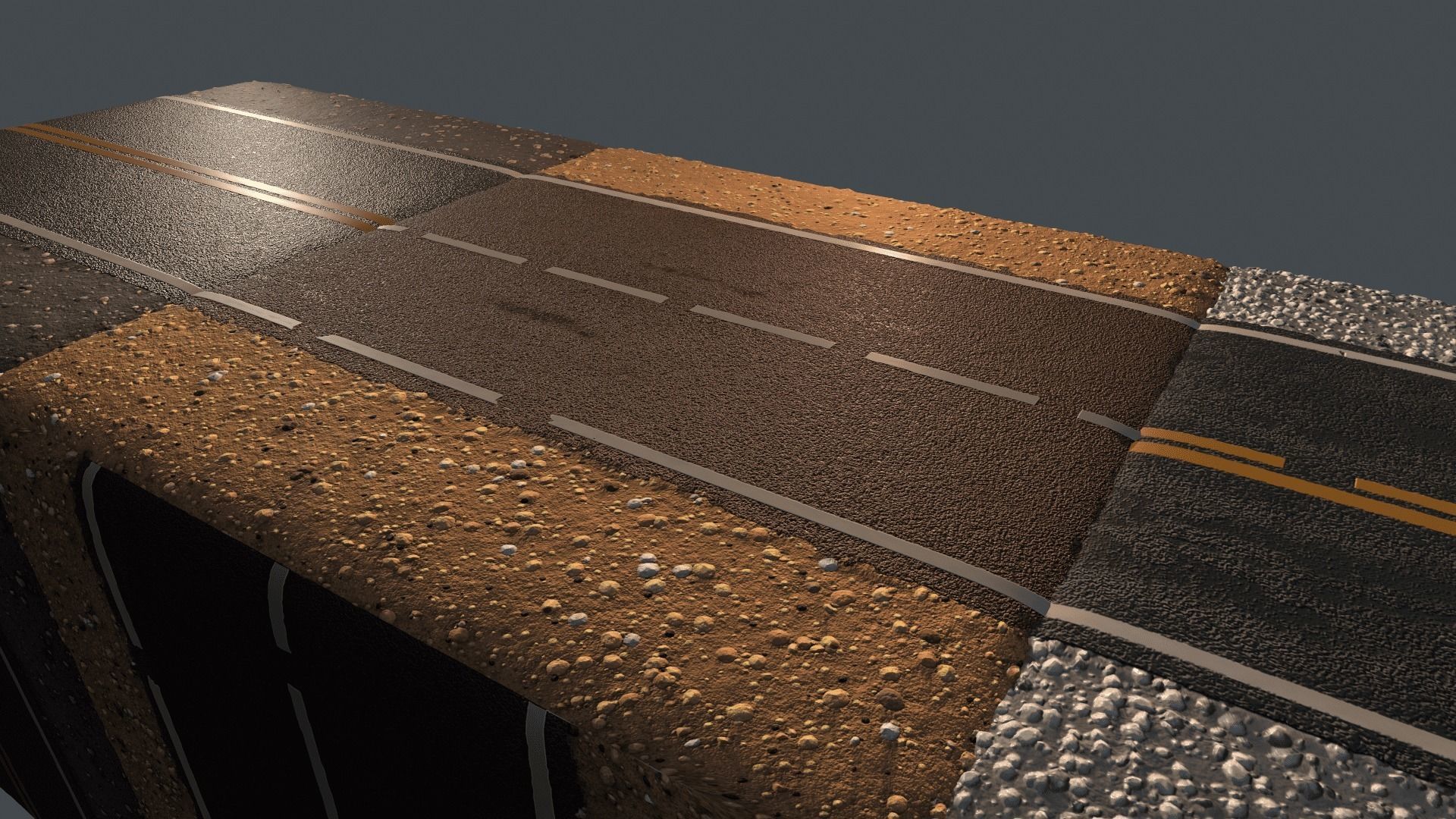 REALISTIC ROAD PBR TEXTURE - SEAMLESS Texture and sbsar File Texture ...