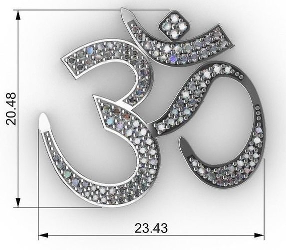 Om Sign Pendant 3D model 3D printable | CGTrader