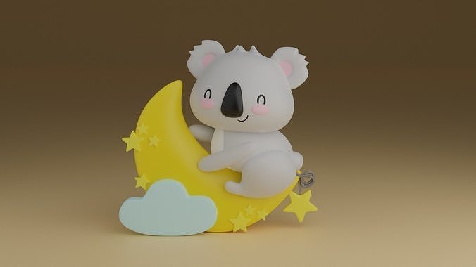 good night koala 3D model 3D printable | CGTrader