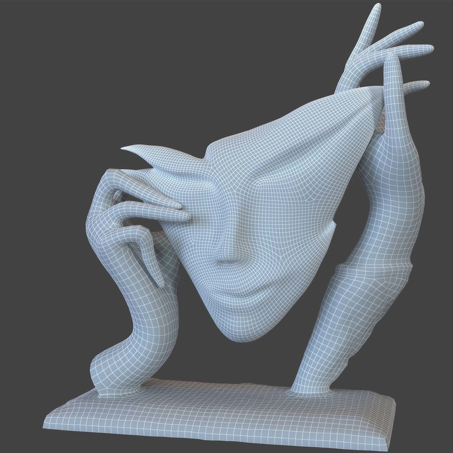 sculp mask and hand 3D model 3D printable | CGTrader