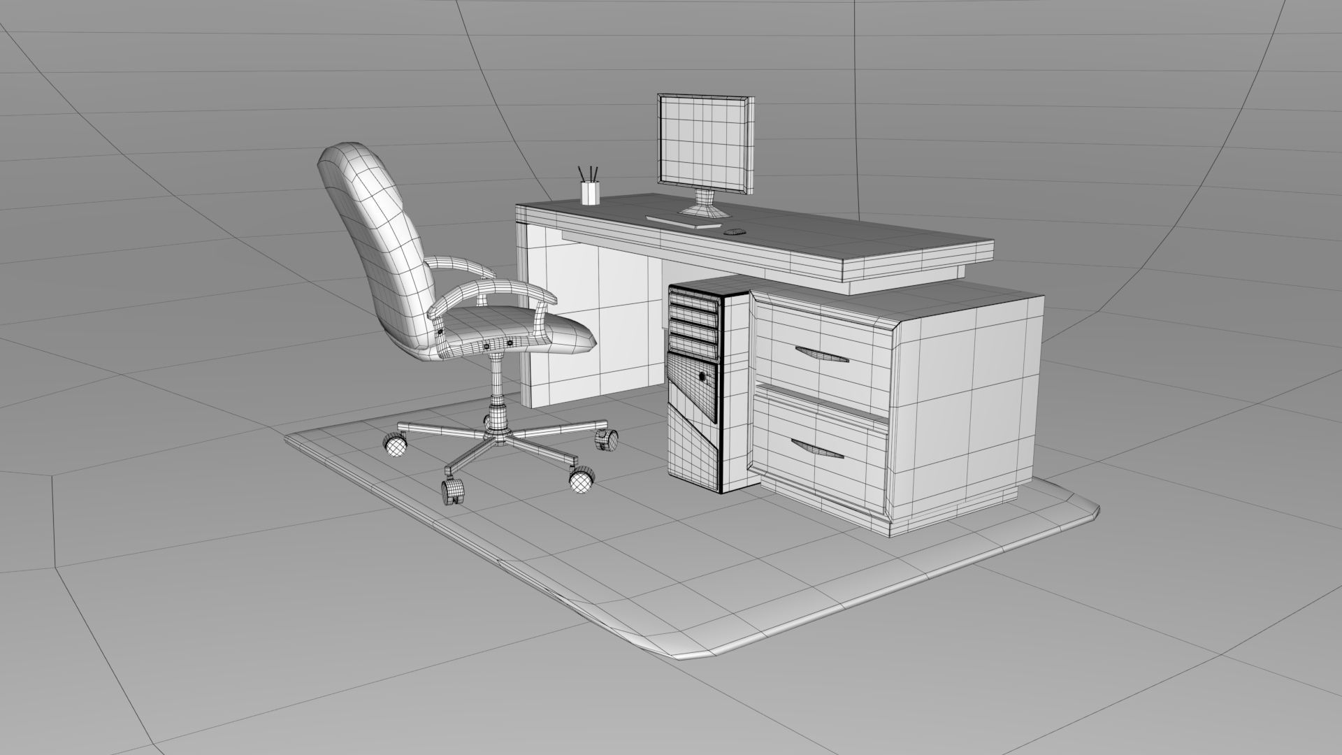 Office desk 3D model | CGTrader