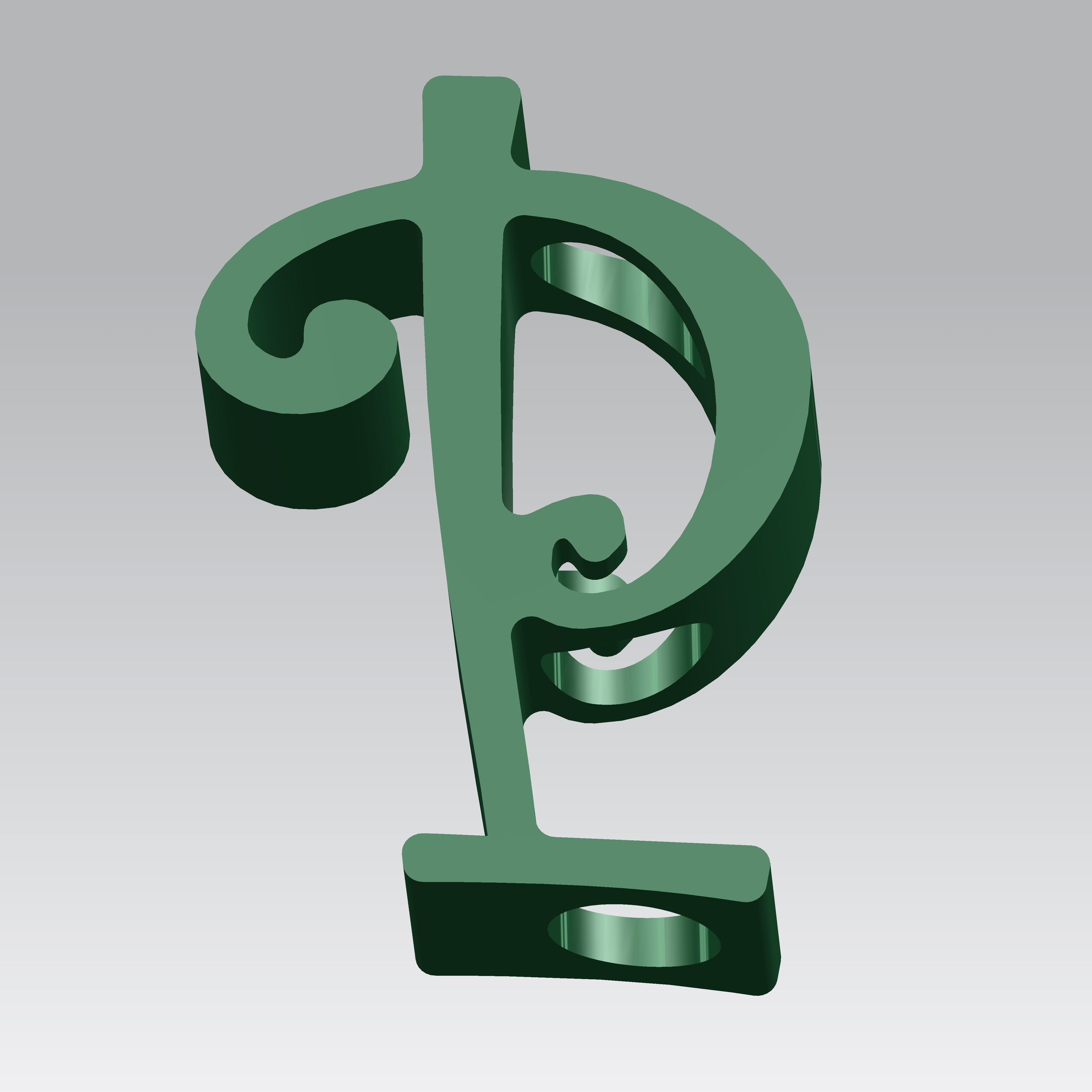 Personalized 3D Printed Straw Buddy - P Letter Shape 3D model 3D ...