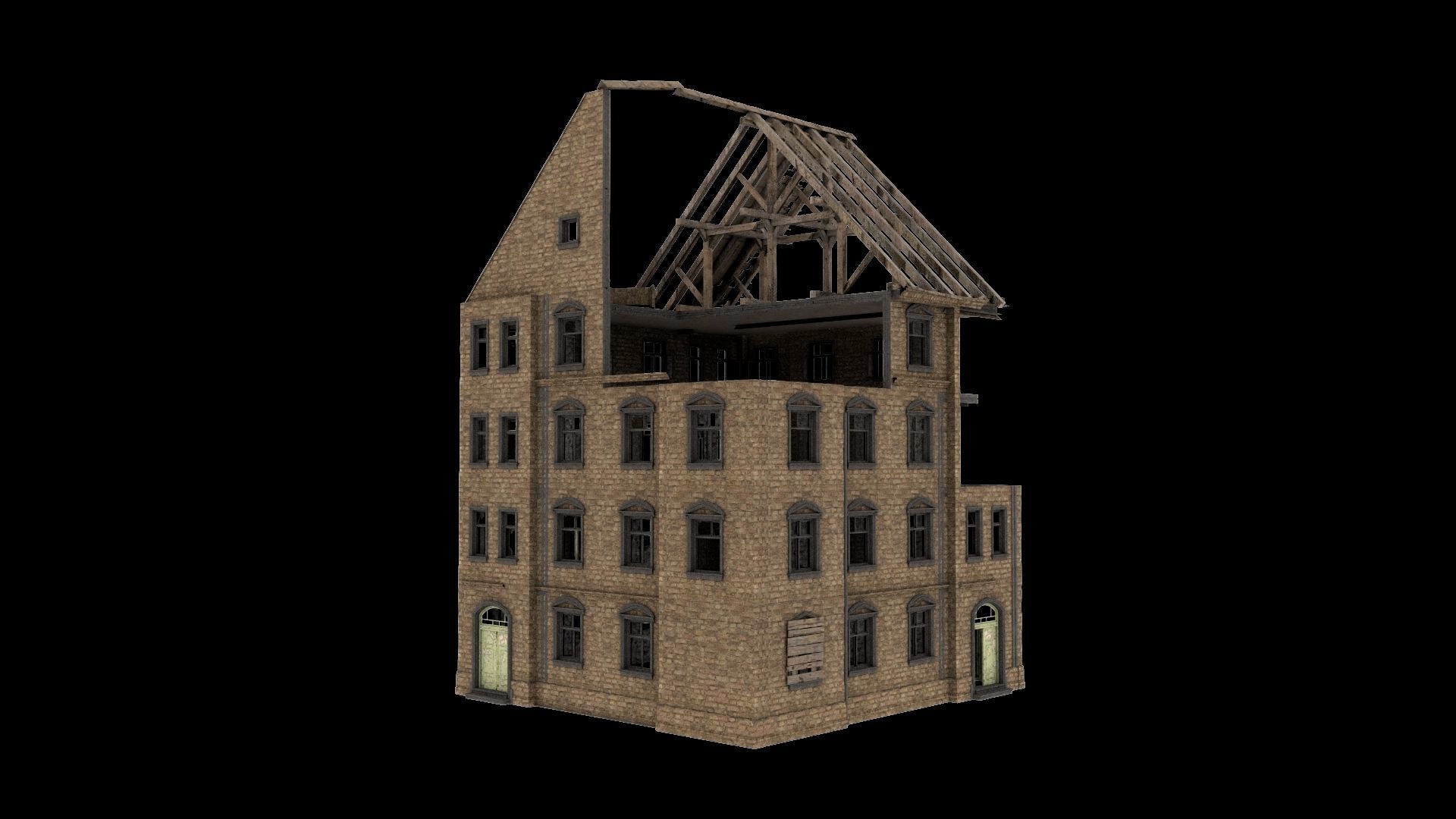 Realistic Ruined Building 3D model | CGTrader