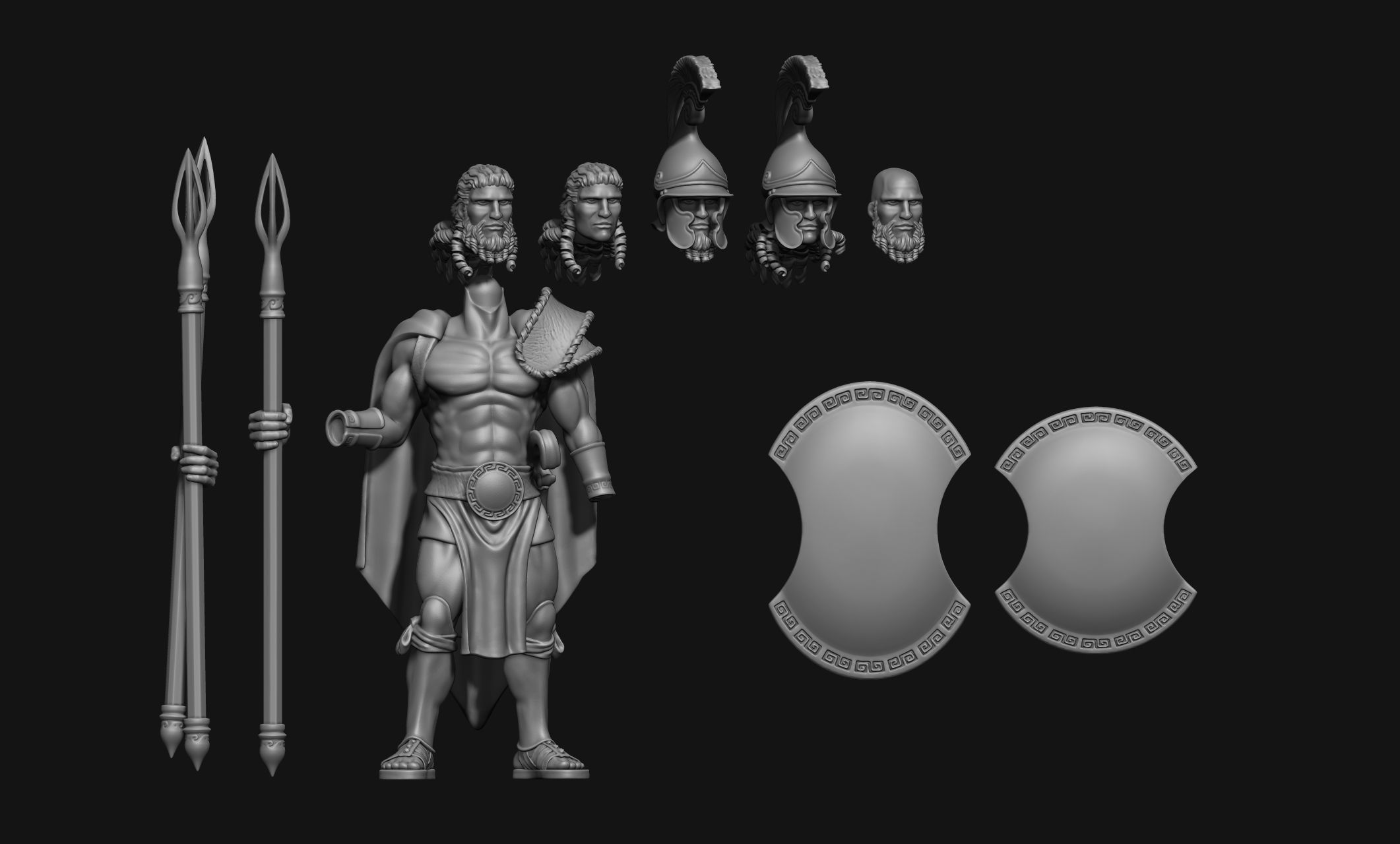 Greek - Hellenic - Peltasta 32mm Miniature Free 3D print model free 3D ...