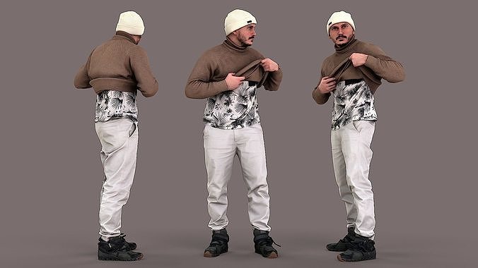 Guy in a Turtleneck Undresses 3D model | CGTrader