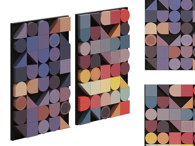 Decorative geometric panel 3D model | CGTrader