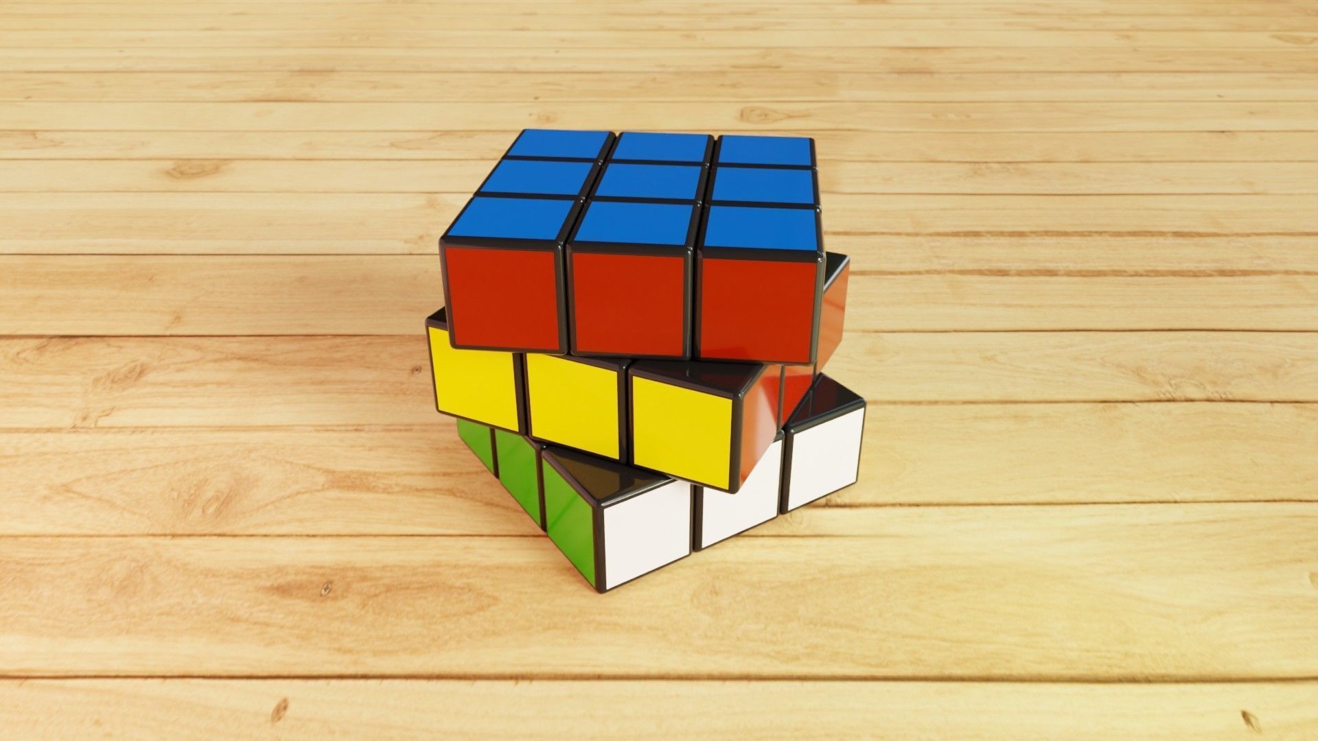 3D model Rubik Cube - Low Polygons - Camera Animated VR / AR / low-poly ...