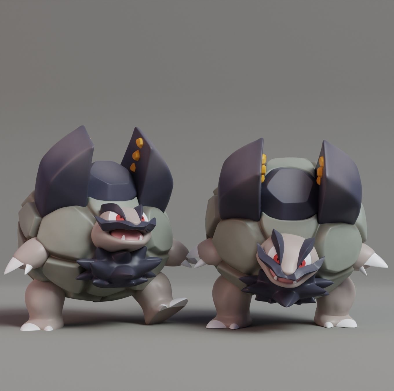 Pokemon - Alolan Geodude Graveler and Golem with 2 poses 3D model 3D ...