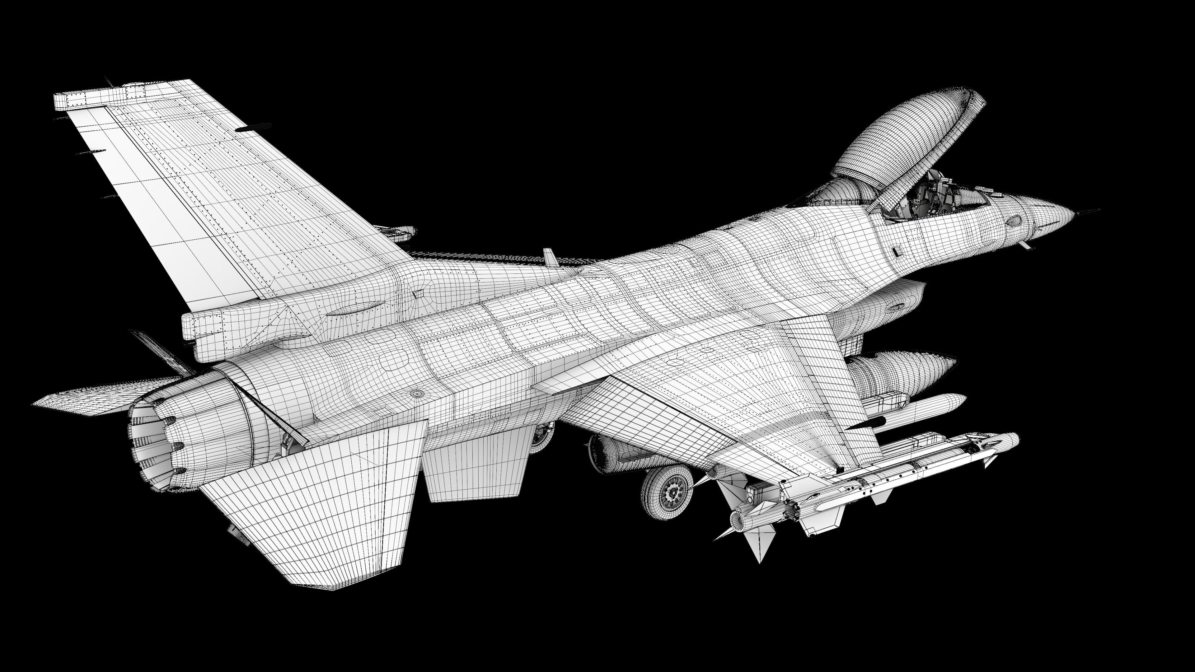 F-16C Viper 3D model rigged | CGTrader