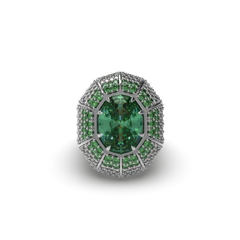 BIG OVAL RING - JEWELRY 3D - AN-595 3D model 3D printable | CGTrader