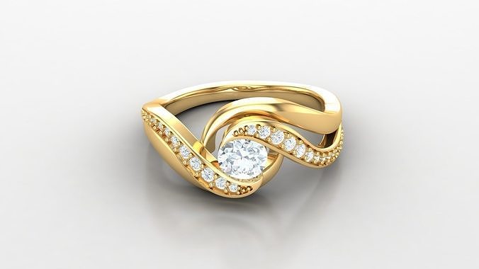 Women Diamond Solitaire V4 SLT 196 3D model 3D printable | CGTrader