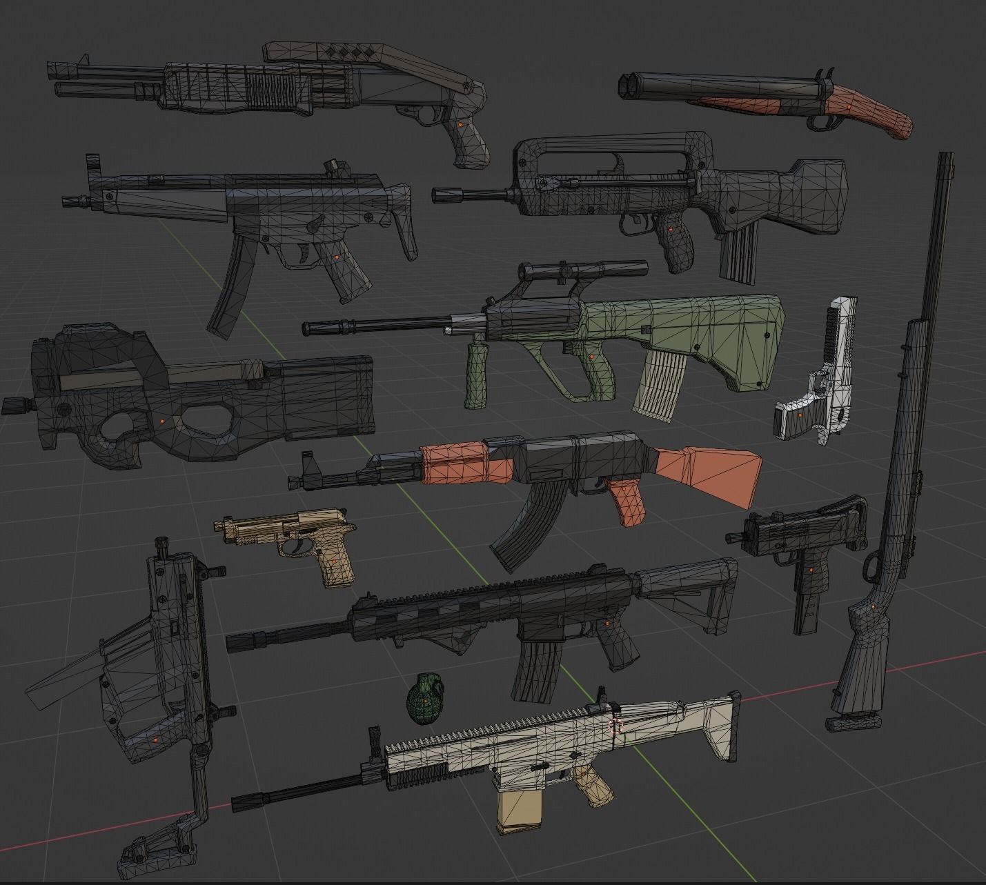 3D model Low Poly Gun Pack VR / AR / low-poly | CGTrader