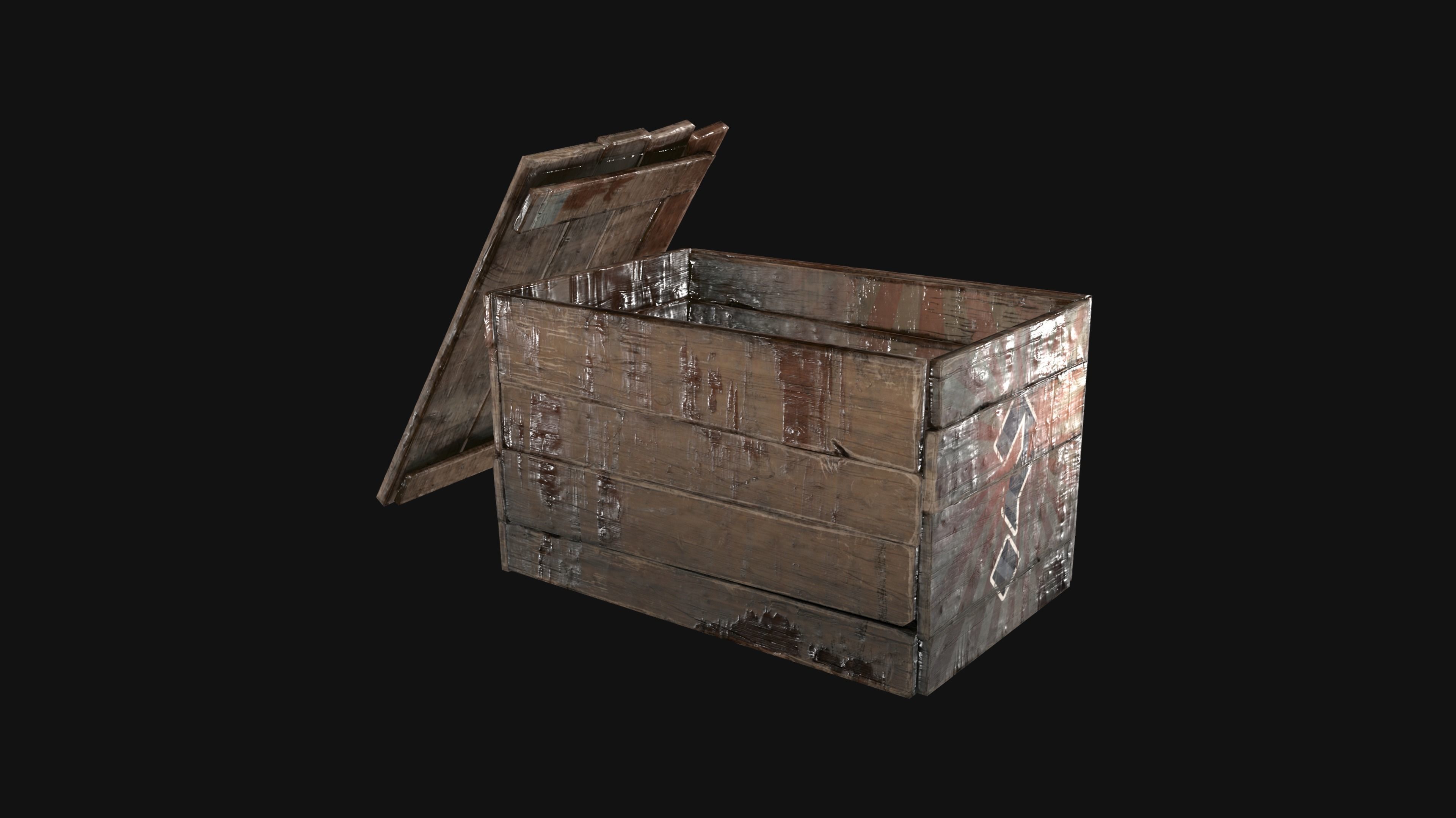 3D model Wooden mystery crate VR / AR / low-poly | CGTrader