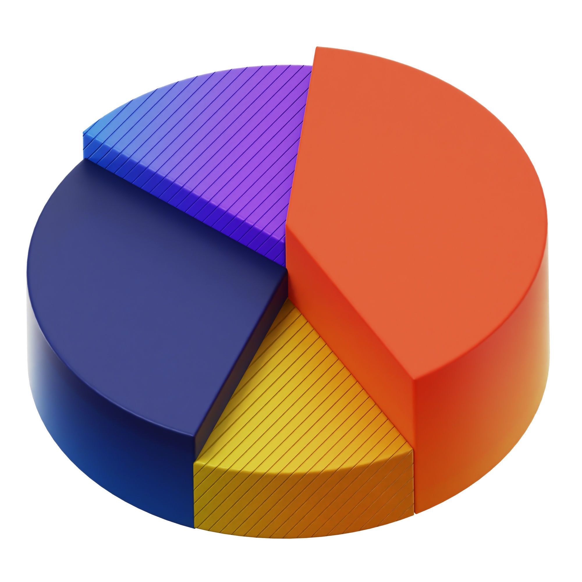 3D model 3D Pie Chart VR / AR / low-poly | CGTrader