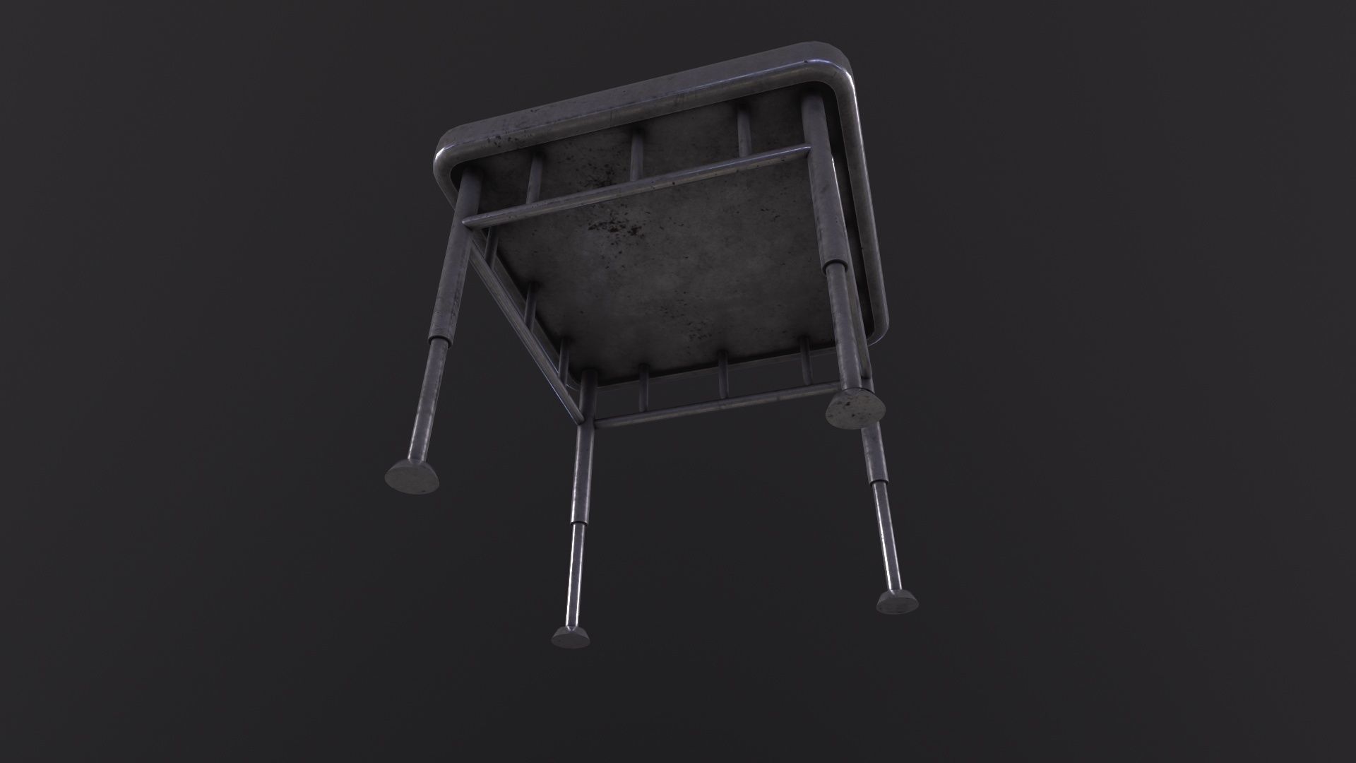 3D model Small Industrial Steel Table 3D Model VR / AR / low-poly ...