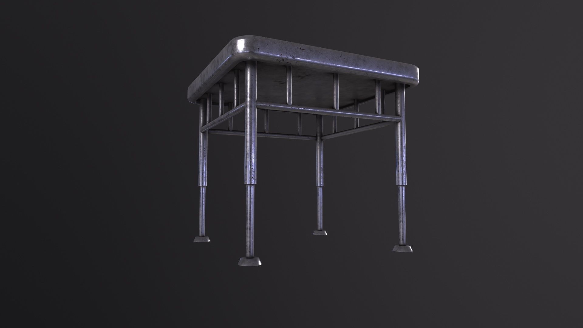 3D model Small Industrial Steel Table 3D Model VR / AR / low-poly ...