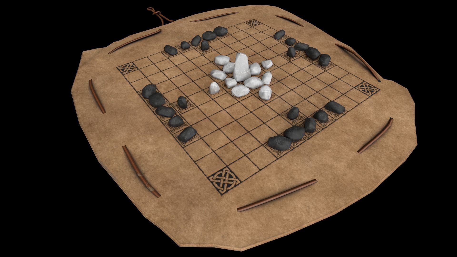 3D model Hnefatafl - Gameready Viking Boardgame models - Leather ...
