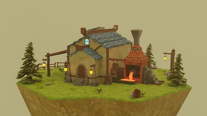3D model Medieval Blacksmith VR / AR / low-poly | CGTrader