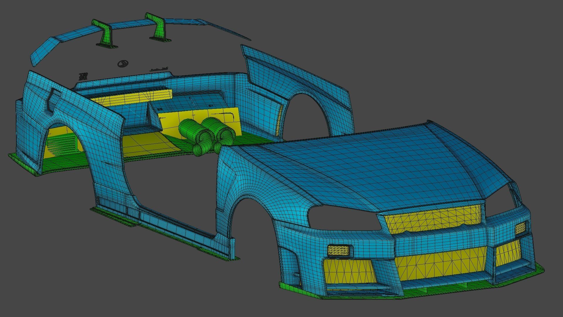 3D model NISSAN GT-R R34 KUHL RACING VR / AR / low-poly | CGTrader