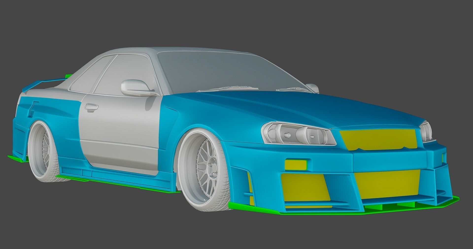 3D model NISSAN GT-R R34 KUHL RACING VR / AR / low-poly | CGTrader