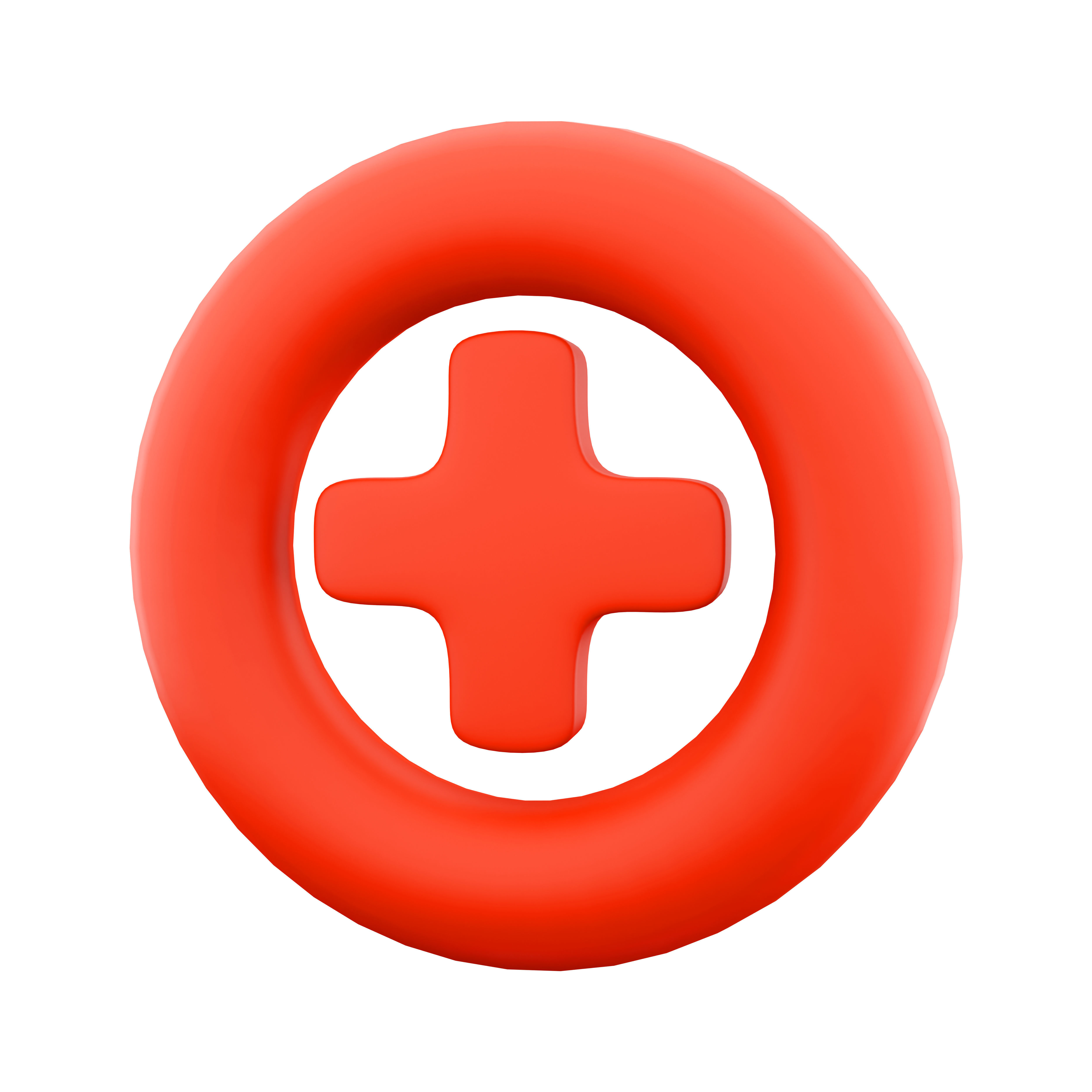 3d Add icon plus medical cross round button 3D model | CGTrader