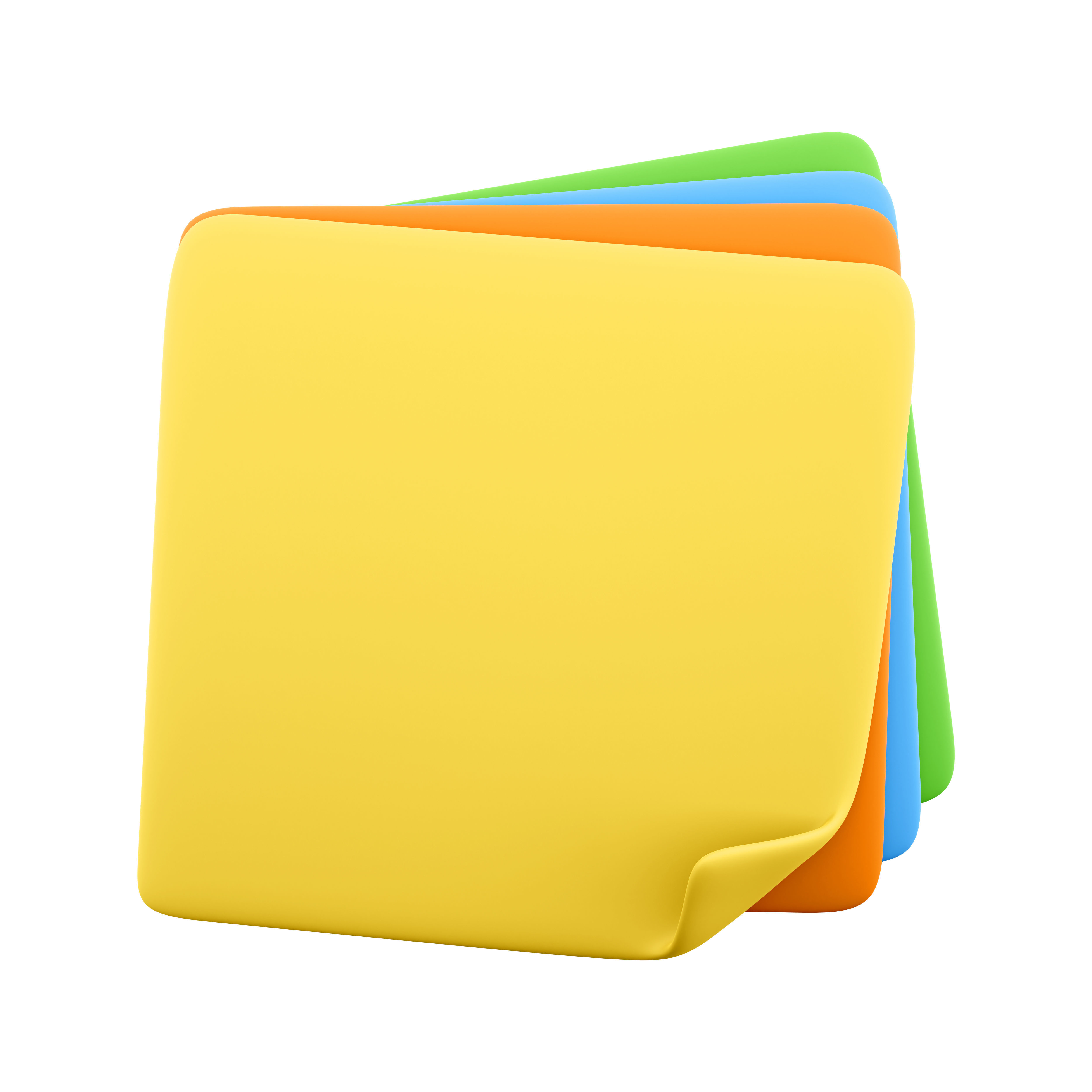 3d illustration of sticky notes on white background 3D model | CGTrader