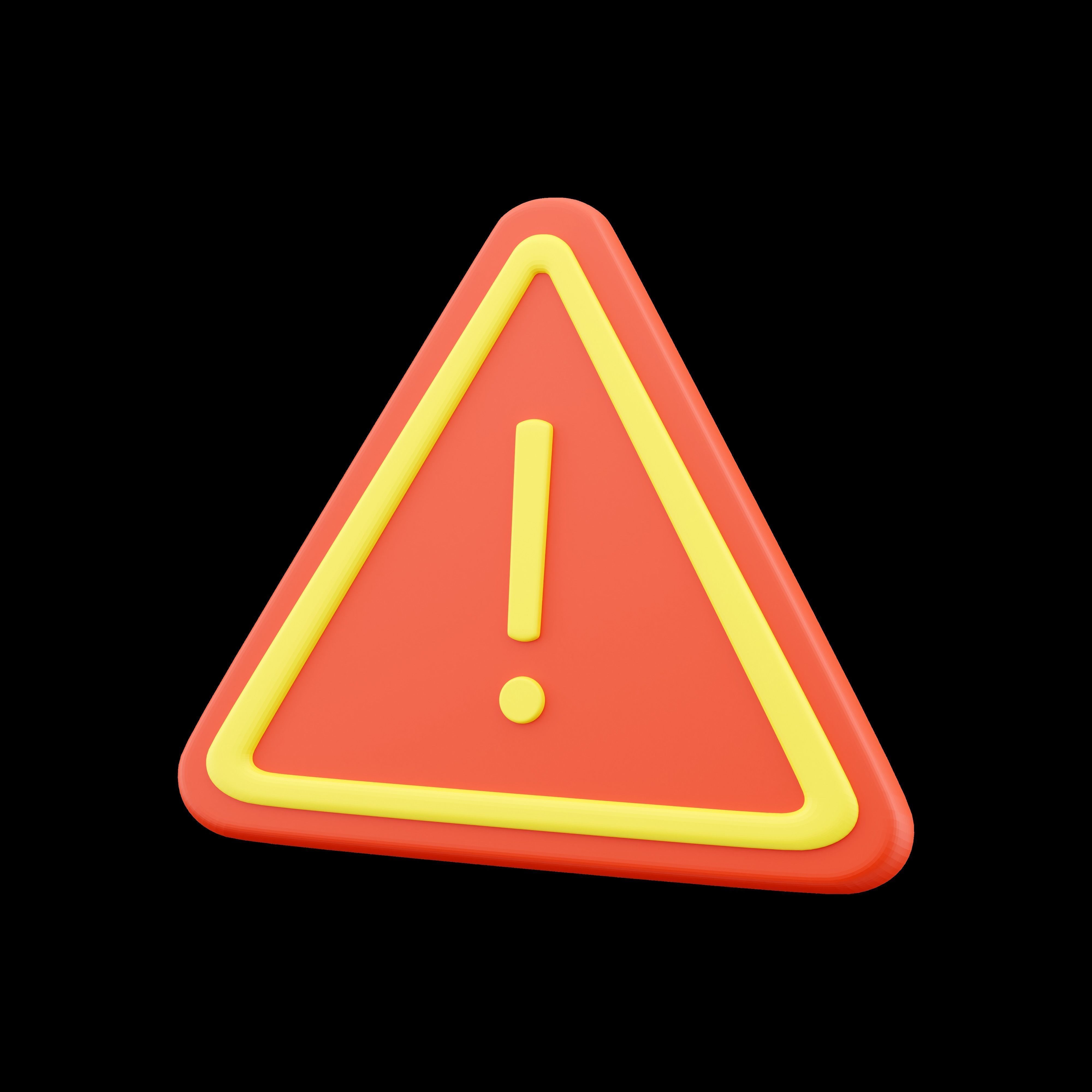 3D red warning sign icon illustration 3D model | CGTrader
