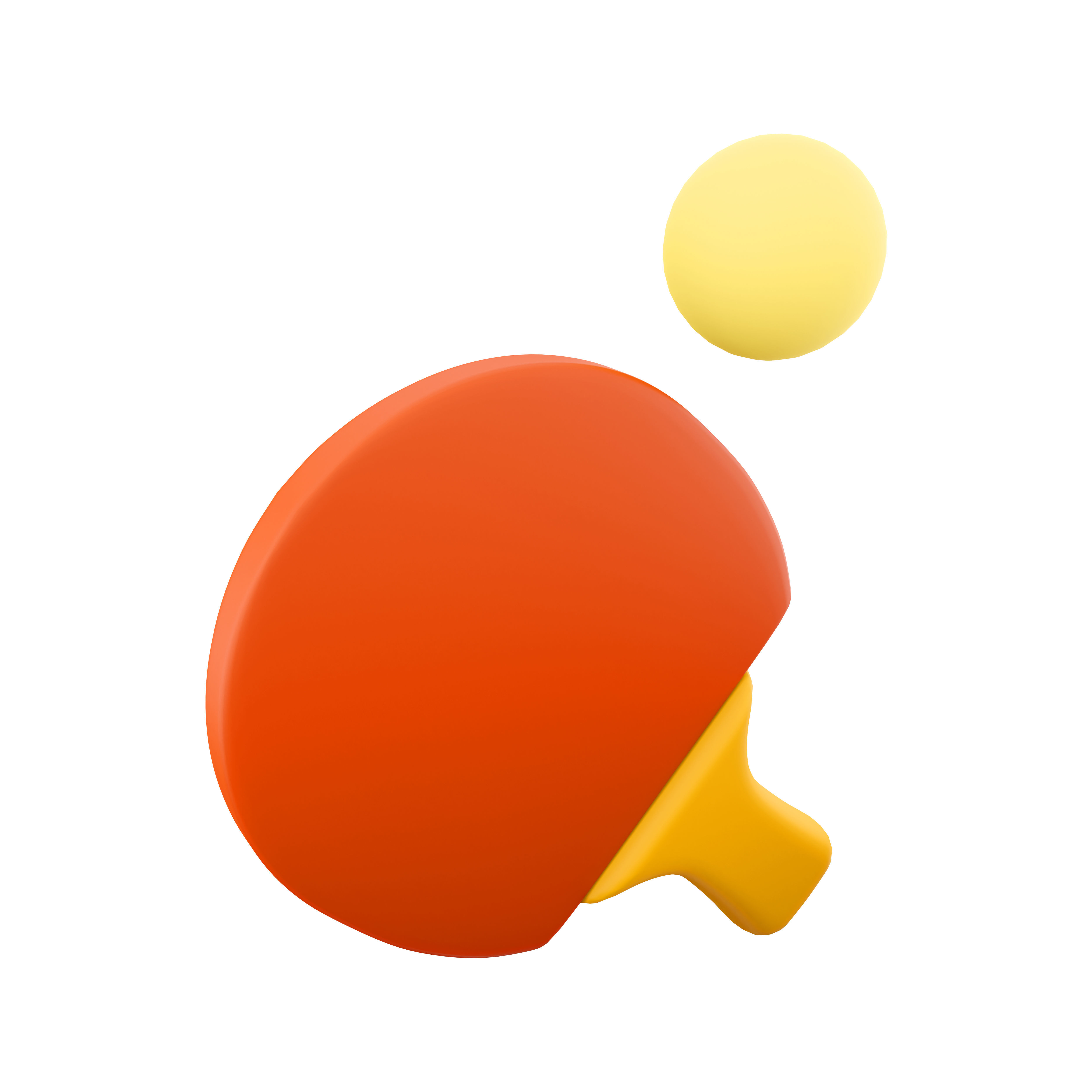 3D rendered red racket for table tennis with white ball 3D model | CGTrader