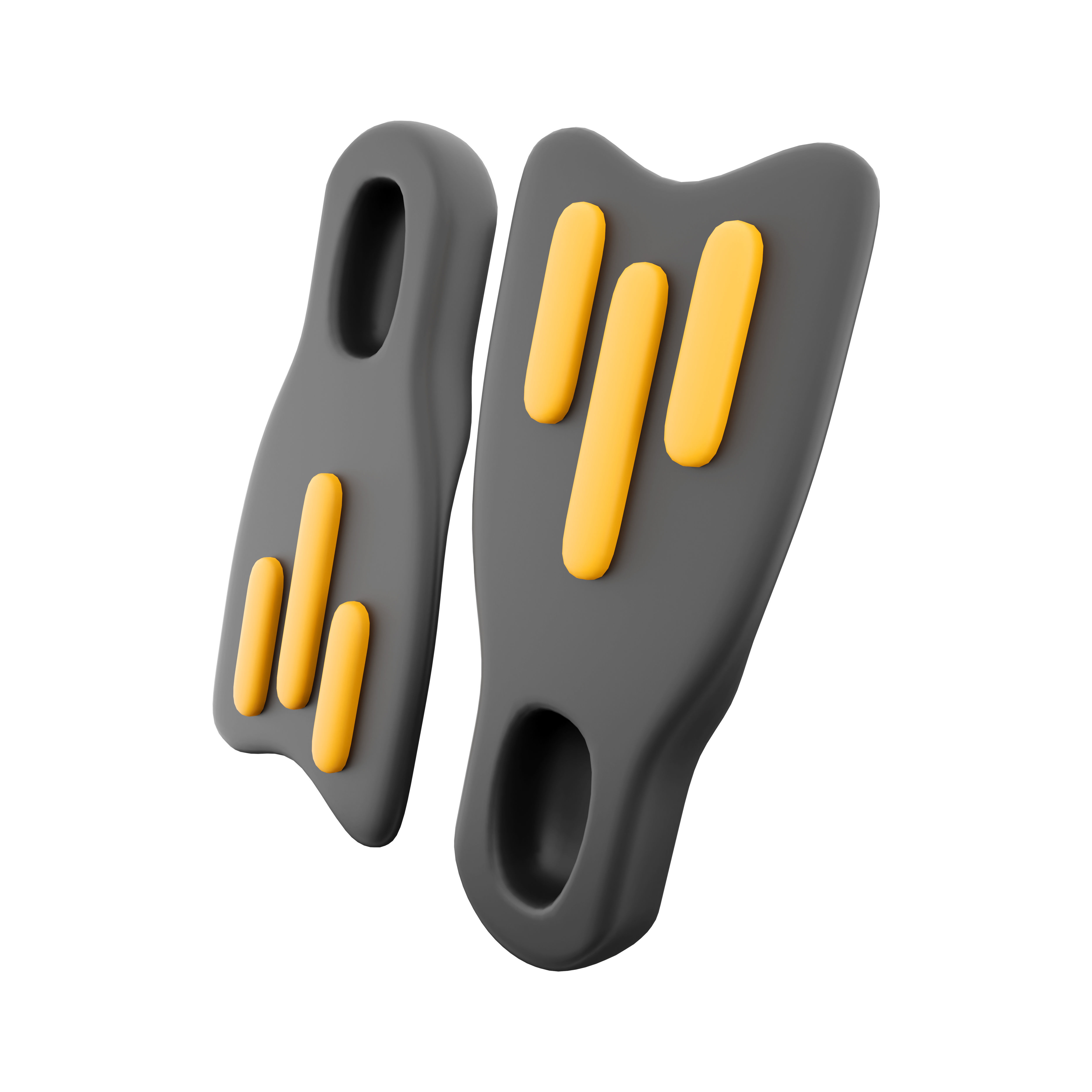 3d yellow and black flippers cartoon icon 3D model | CGTrader