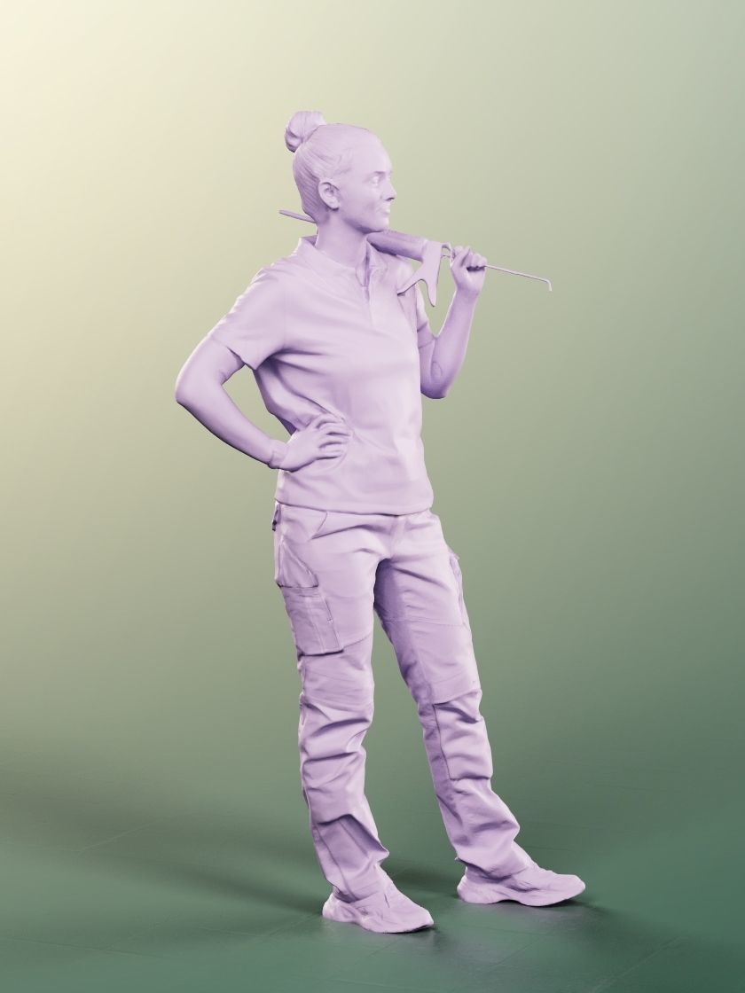 3D model Maria 13748 - Standing Female Handyman With Silicon Syringe VR ...