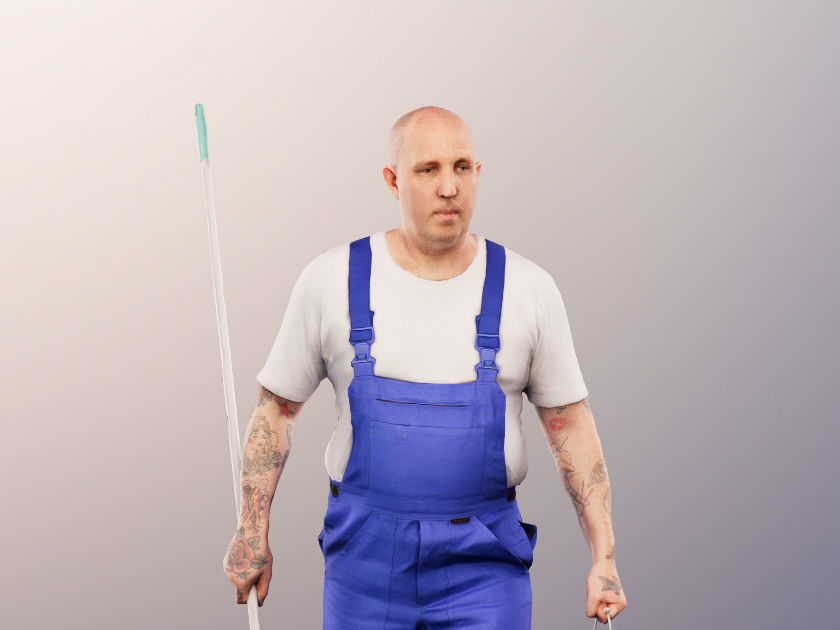 3D model Olek 13740 - Walking Painter With Paint Bucket And Roller VR ...