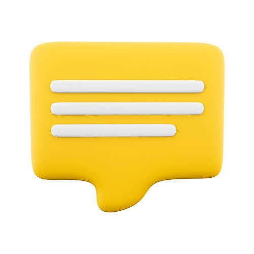 3d yellow message online chat 3D model | CGTrader