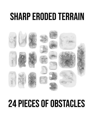 Sharp Eroded Terrain 3D model 3D printable | CGTrader