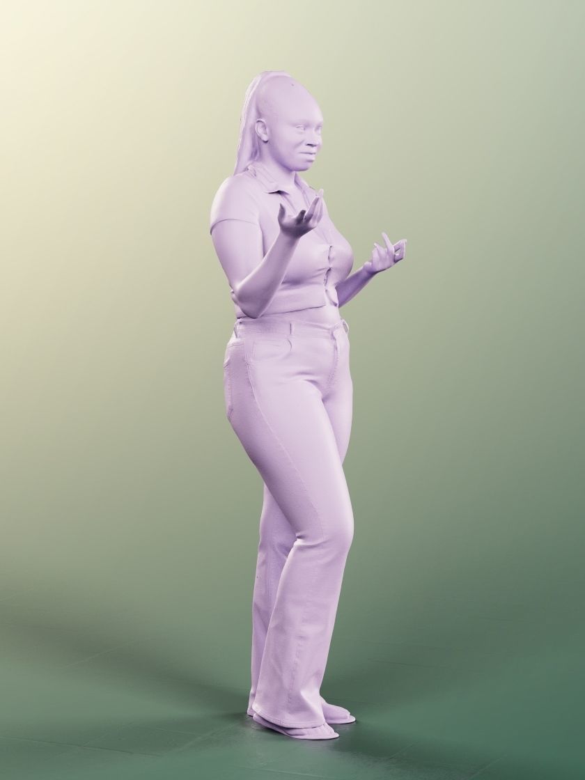3D model Liah 13580 - Standing Casual Black Woman Talking VR / AR / low ...