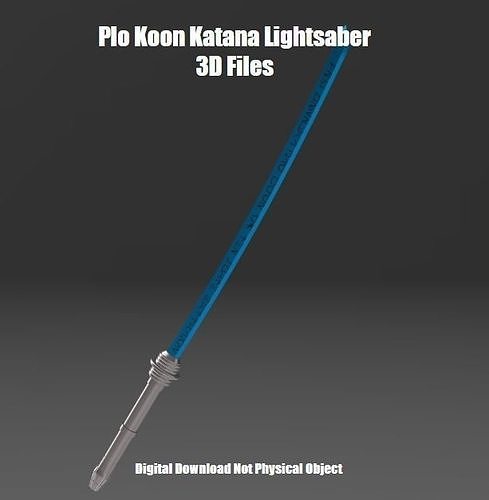 Plo Koon Katana Lightsaber 3D files 3D model 3D printable | CGTrader