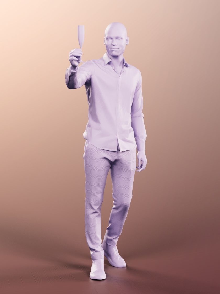 3D model Jonny 12680 - Standing Elegant Black Man VR / AR / low-poly ...