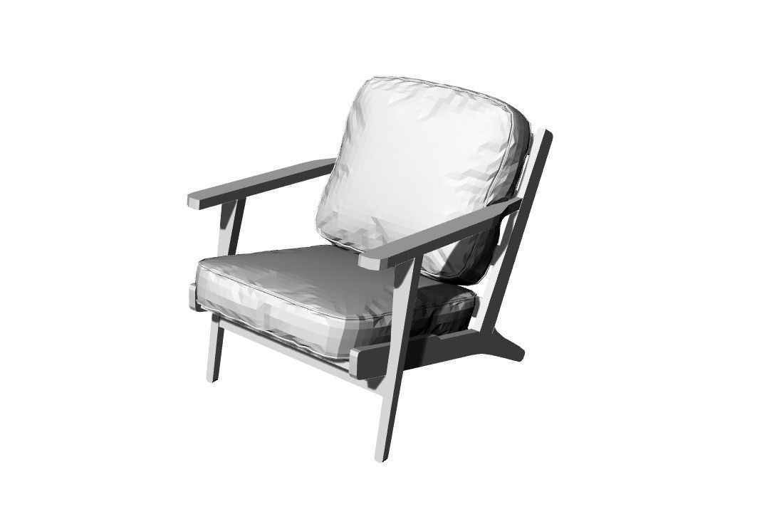 Boho Wood and Textile Chair Design 3D Model 3D model | CGTrader
