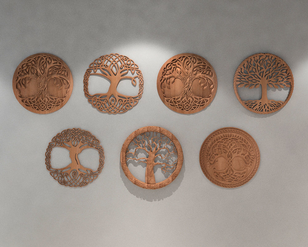 7 Trees of life 3D STL Model for Cnc users 3D print model 3D model 3D ...
