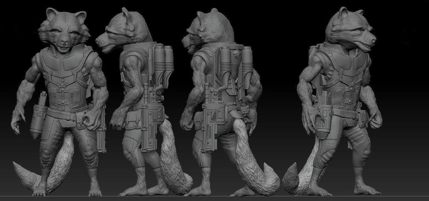 ROCKET RACCOON 3D print model Guardians of the Galaxy 3D model 3D ...