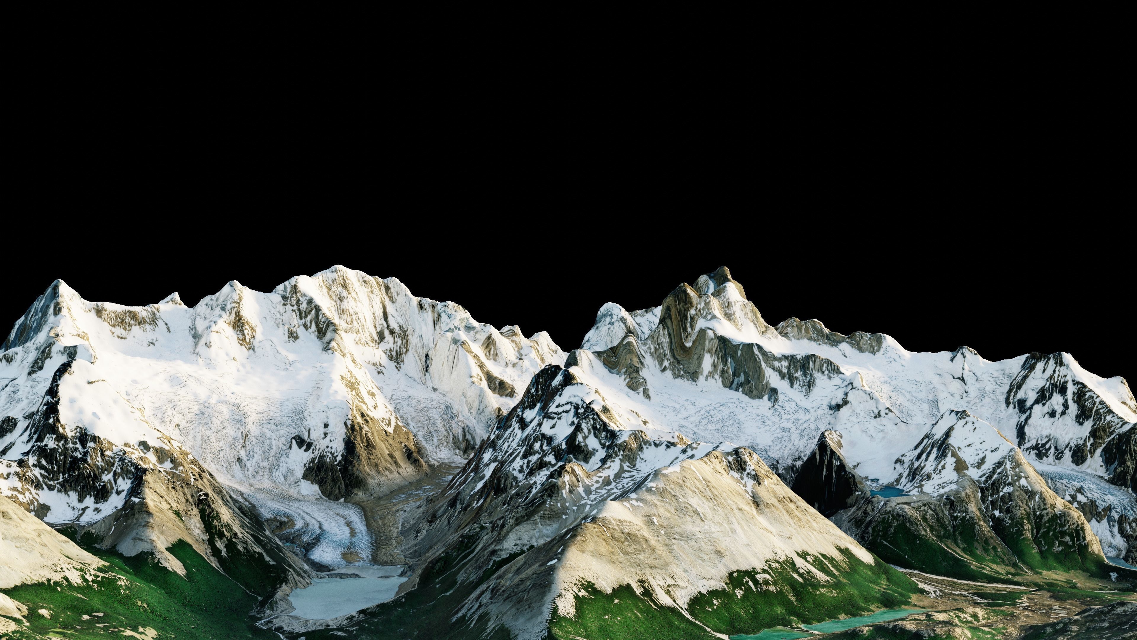 snowy mountainous terrain with slopes and forests 3D model | CGTrader