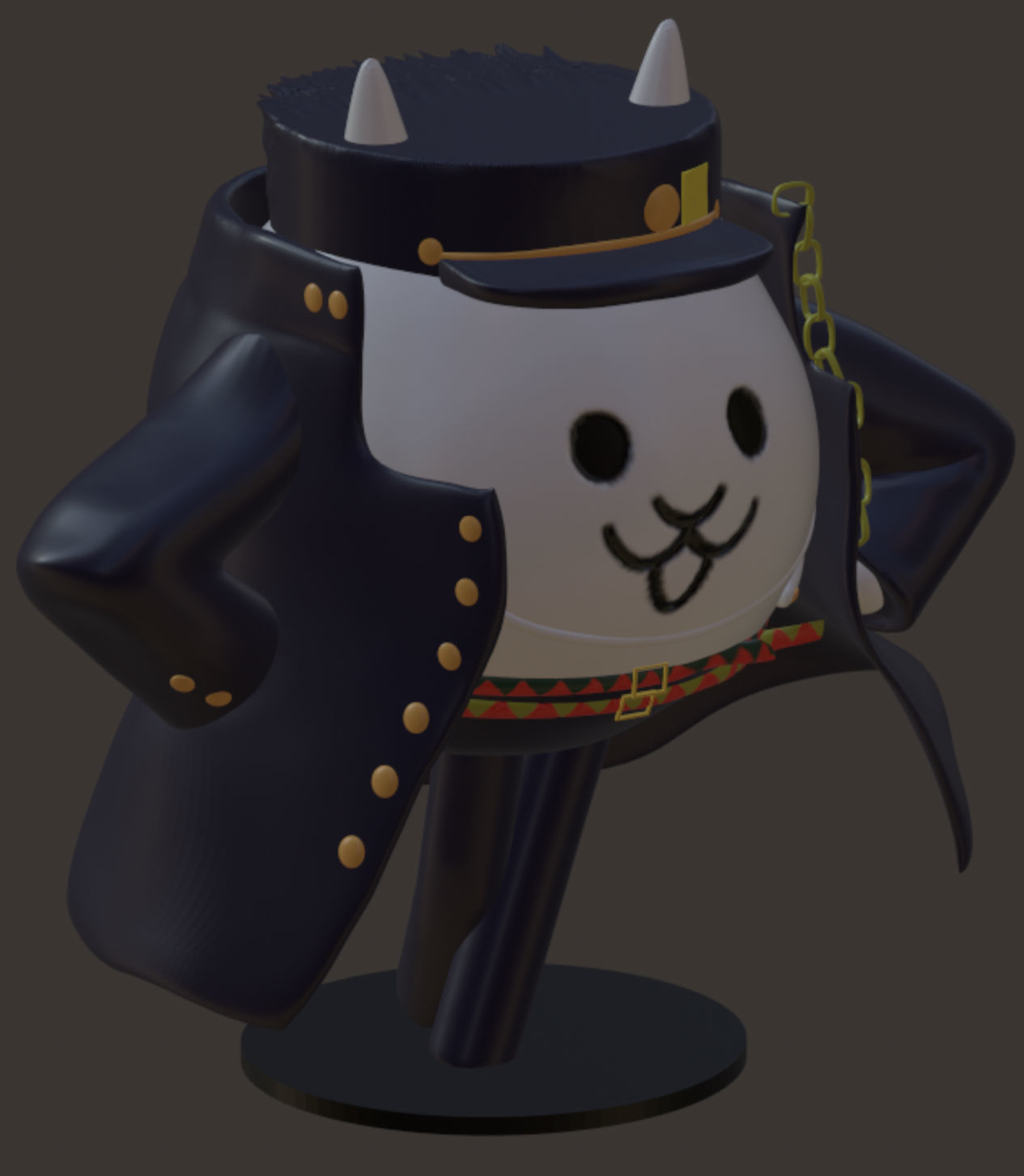 JOTARO KUJO CAT - THE BATTLE CATS STYLE - STARDUST CRUSADERS 3D model ...