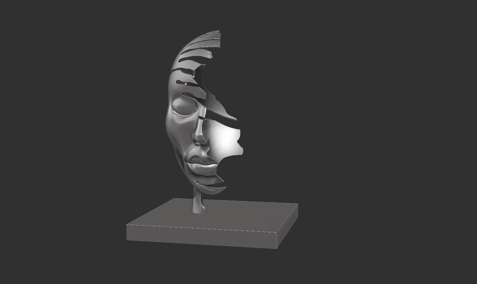 Abstract conceptual face sculpture 2 3D model 3D printable | CGTrader