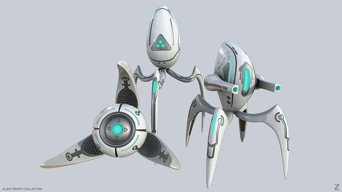 Alien troop collection VR / AR / low-poly | CGTrader