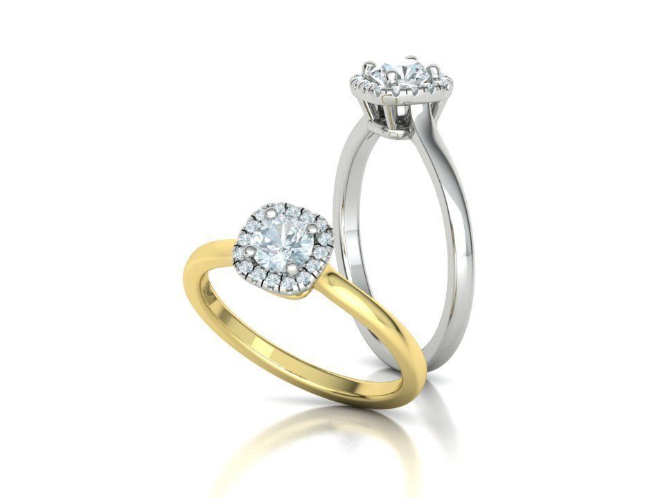 Halo Engagement Ring 40 pointer diamond stone 3dmodel 3D model 3D ...