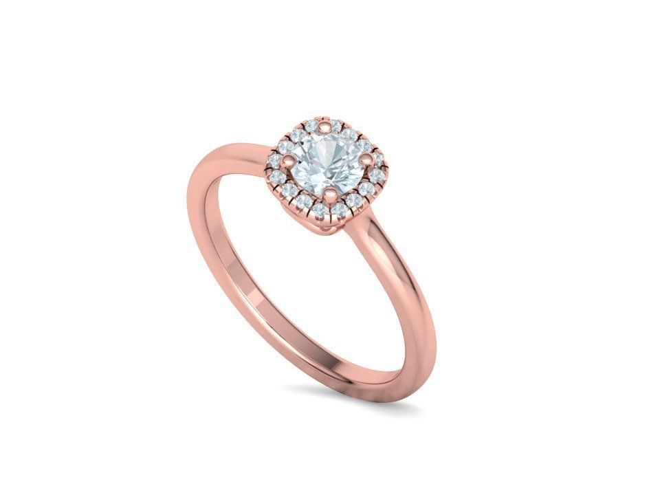 Halo Engagement Ring 40 pointer diamond stone 3dmodel 3D model 3D ...