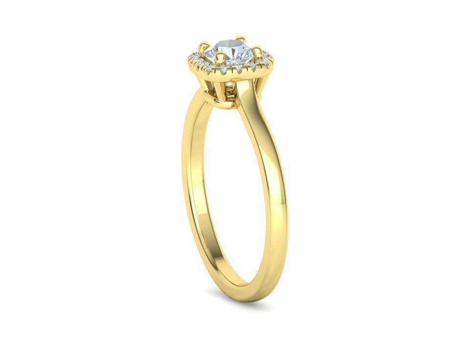 Halo Engagement Ring 40 pointer diamond stone 3dmodel 3D model 3D ...